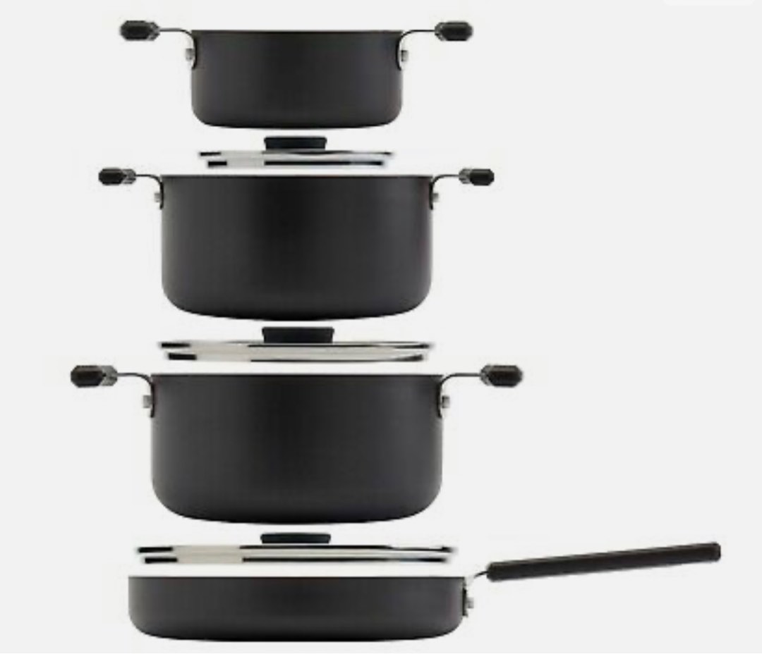 Denmark 7 piece stax non stick aluminum cookware set, Furniture & Home ...