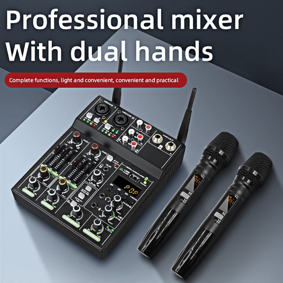 Depusheng UF4-M Audio Mixer 4-Channel Sound Mixing Boards- Professional ...