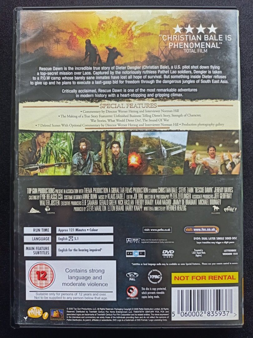 DVD Rescue Dawn, Hobbies & Toys, Music & Media, CDs & DVDs on Carousell