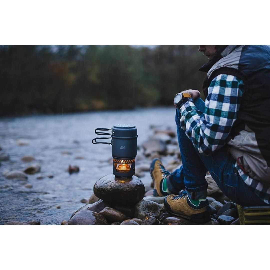 Esbit 5-Piece Lightweight Trekking Cook Set with Brass Alcohol Burner ...