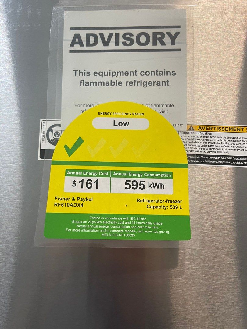 FISHER & PAYKEL 3 Door Fridge 539L ( RF610ADX4 ), TV & Home Appliances ...