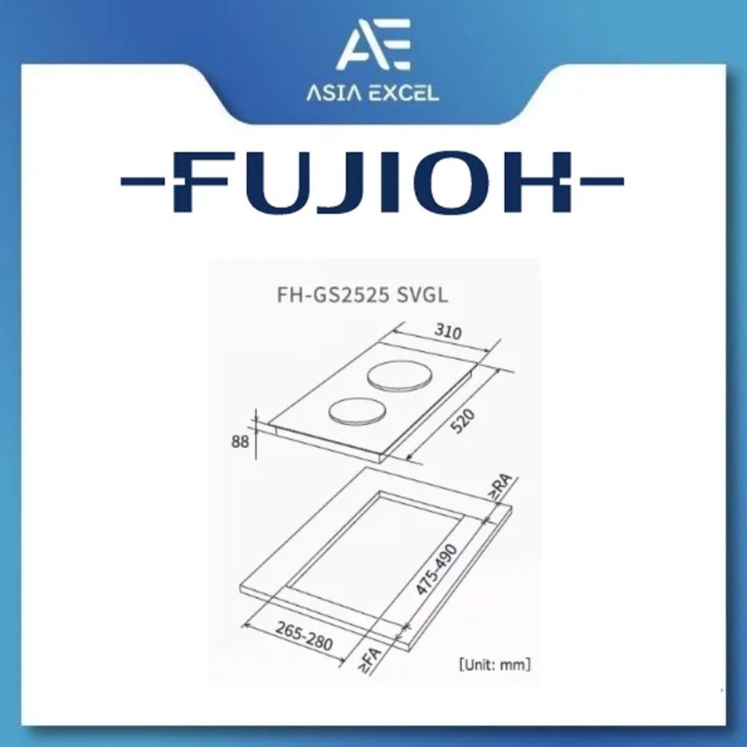 FUJIOH 1/2 BURNER DOMINO BUILT-IN GAS HOB - MULTI MODELS [FH-GS2515/FH-GS2525 SVGL], TV & Home ...
