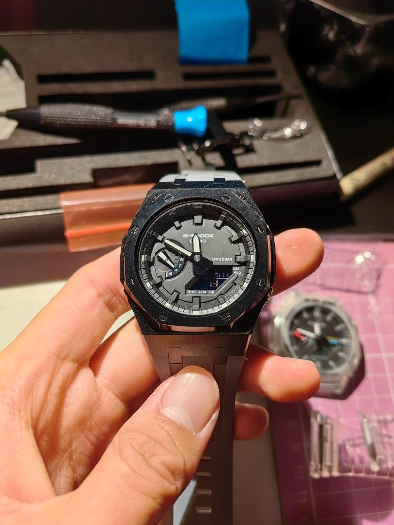 Casioak GA 2100 stainless steel ,full black, Luxury, Watches on Carousell