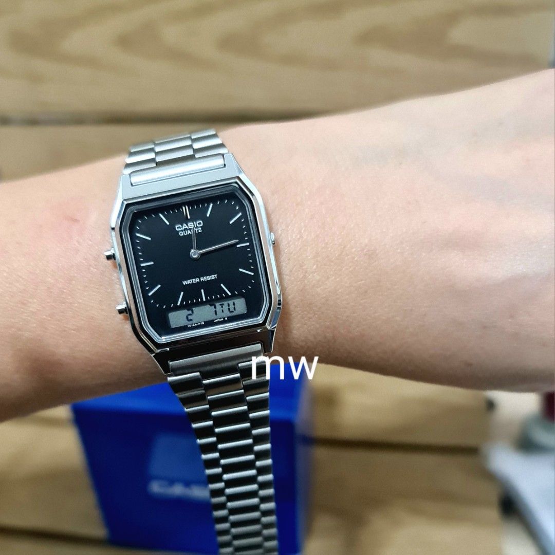 Genuine Casio Men analog digital quartz stainless steel watch brand new ...