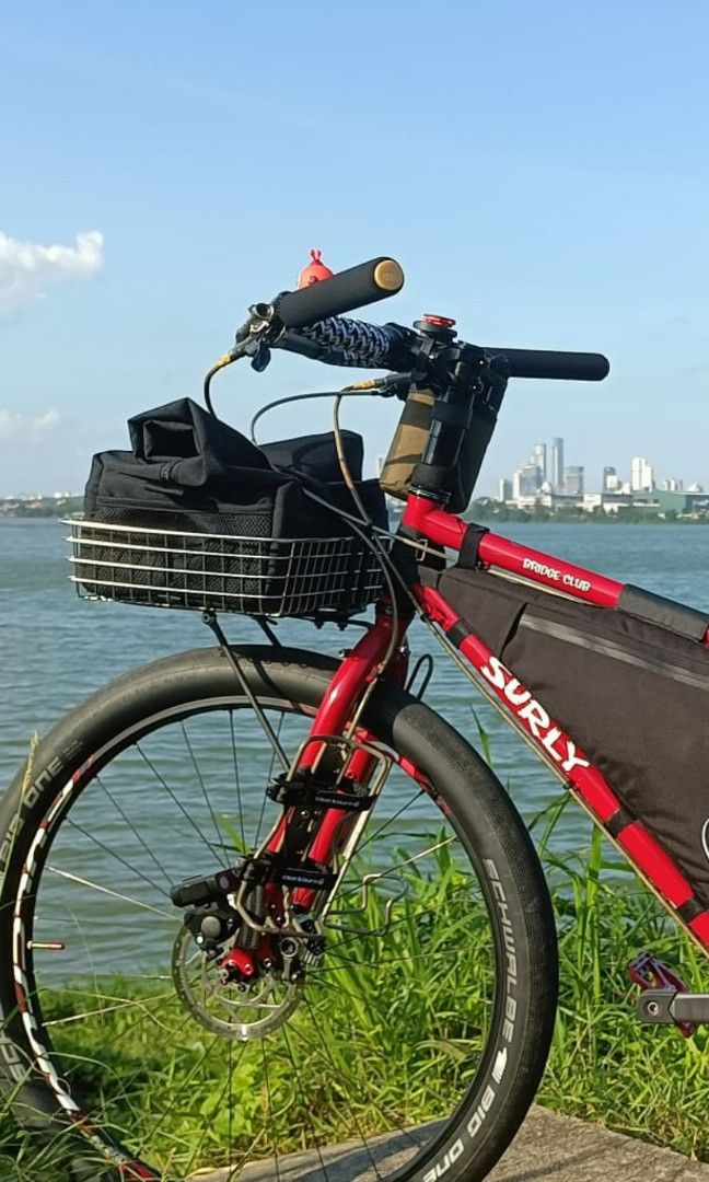 Gravel bike front rack and Muji basket, Sports Equipment, Bicycles ...
