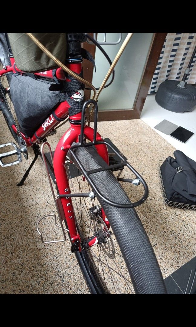 Gravel bike front rack and Muji basket, Sports Equipment, Bicycles ...