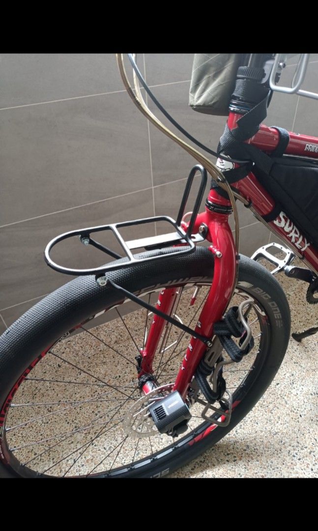 Gravel bike front rack and Muji basket, Sports Equipment, Bicycles ...
