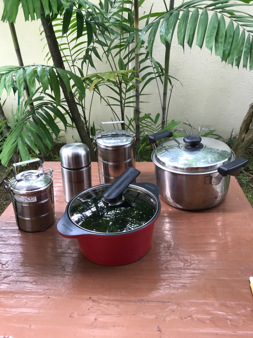 Happy Call pot $10, Zebra pot $10, Horse tiffin carrier $10 each, La ...