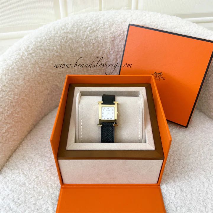 Hermes Heure H PM Watch with Black Epsom Strap and GHW, Luxury, Watches ...