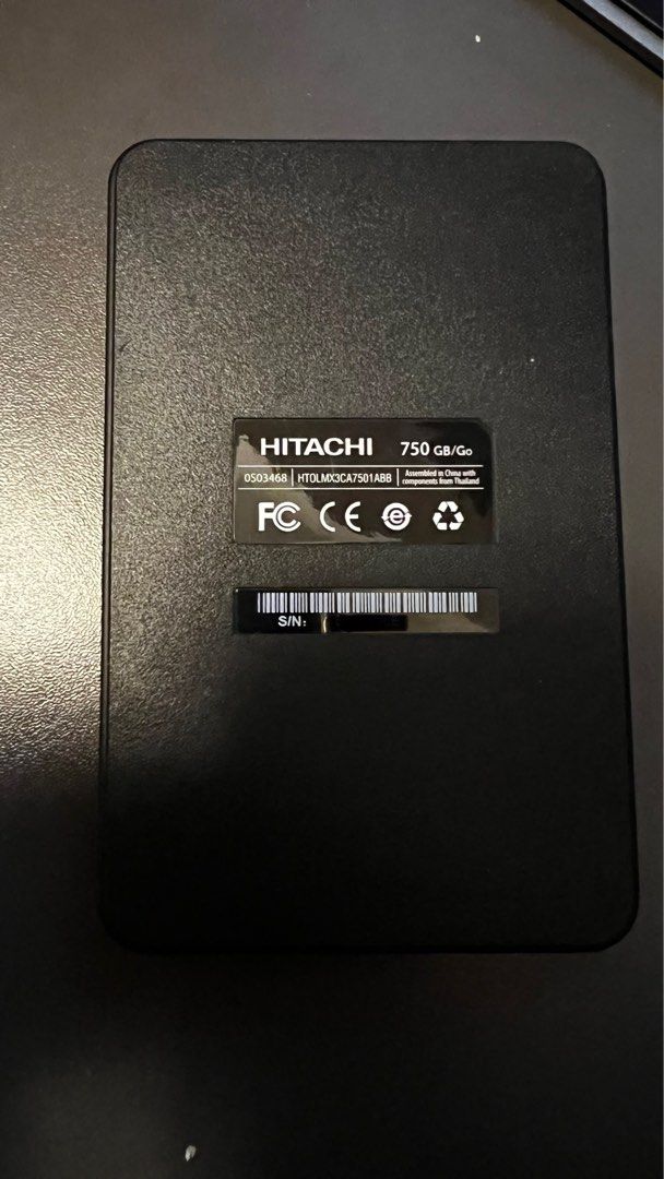 Hitachi External Hard Drive 750GB, 電腦＆科技, 電腦周邊及配件, 硬碟及儲存器 - Carousell