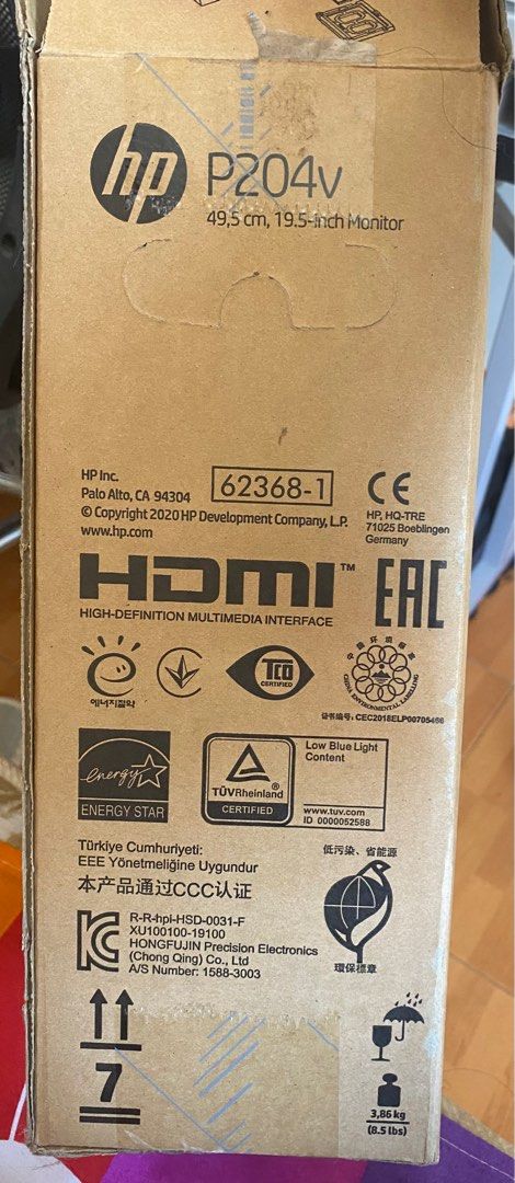 HP P204V Monitor (w/o stand) on Carousell