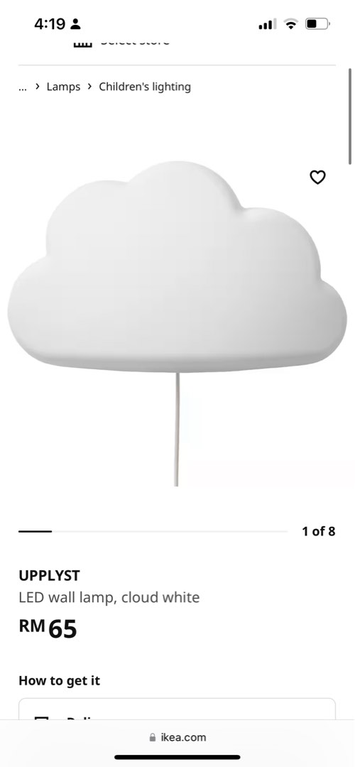 IKEA cloud light, Furniture & Home Living, Lighting & Fans, Lighting on Carousell
