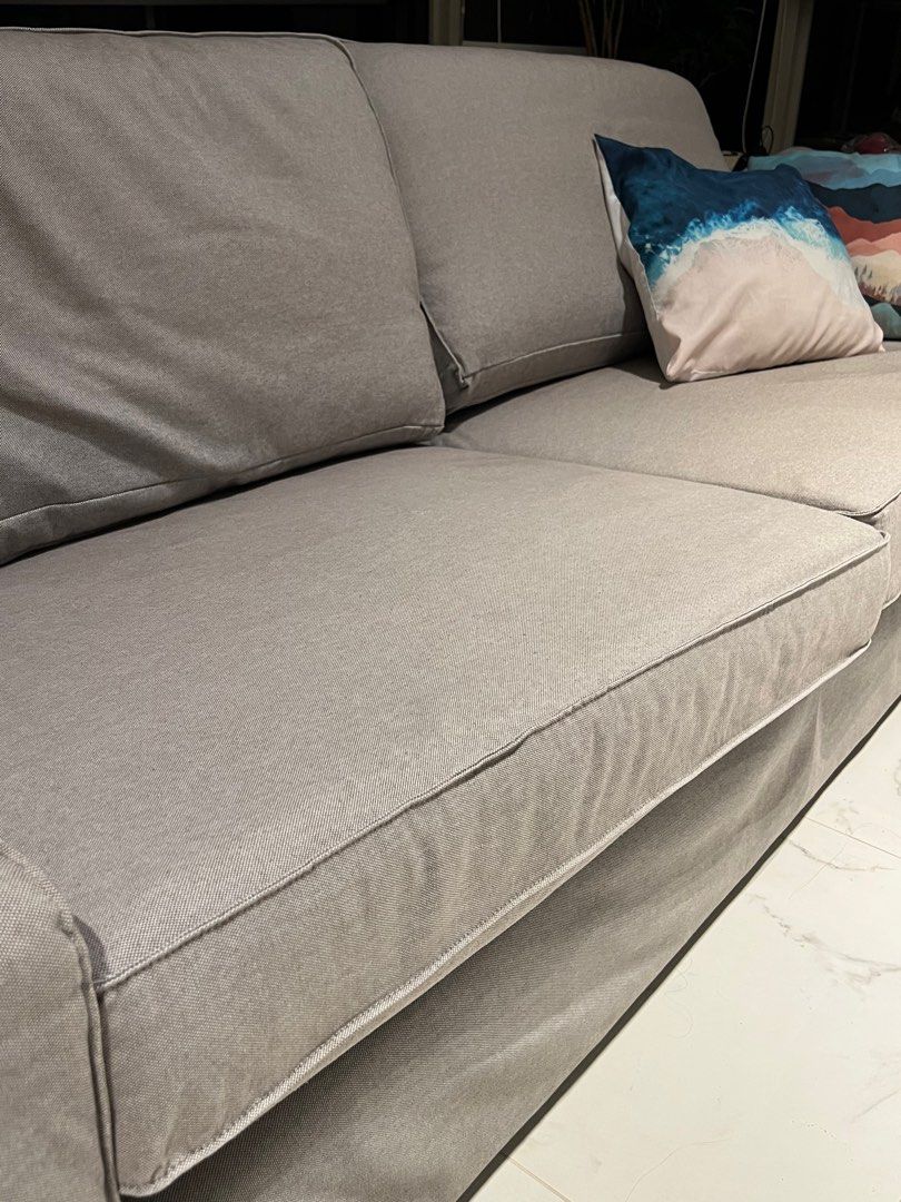 IKEA KIVIK two seater sofa free cute pillows, Furniture & Home Living ...