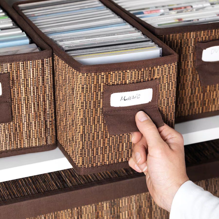 Free IKEA MOTORP palm leaf storage box organizer, Furniture & Home ...