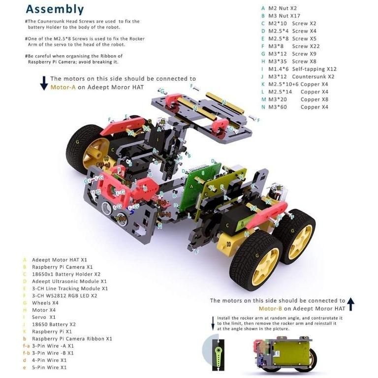 [instock] Adeept 4WD Smart Robot Car Kit For Raspberry Pi 4/3 Model B+/B, DIY Robot Kit, OpenCV ...