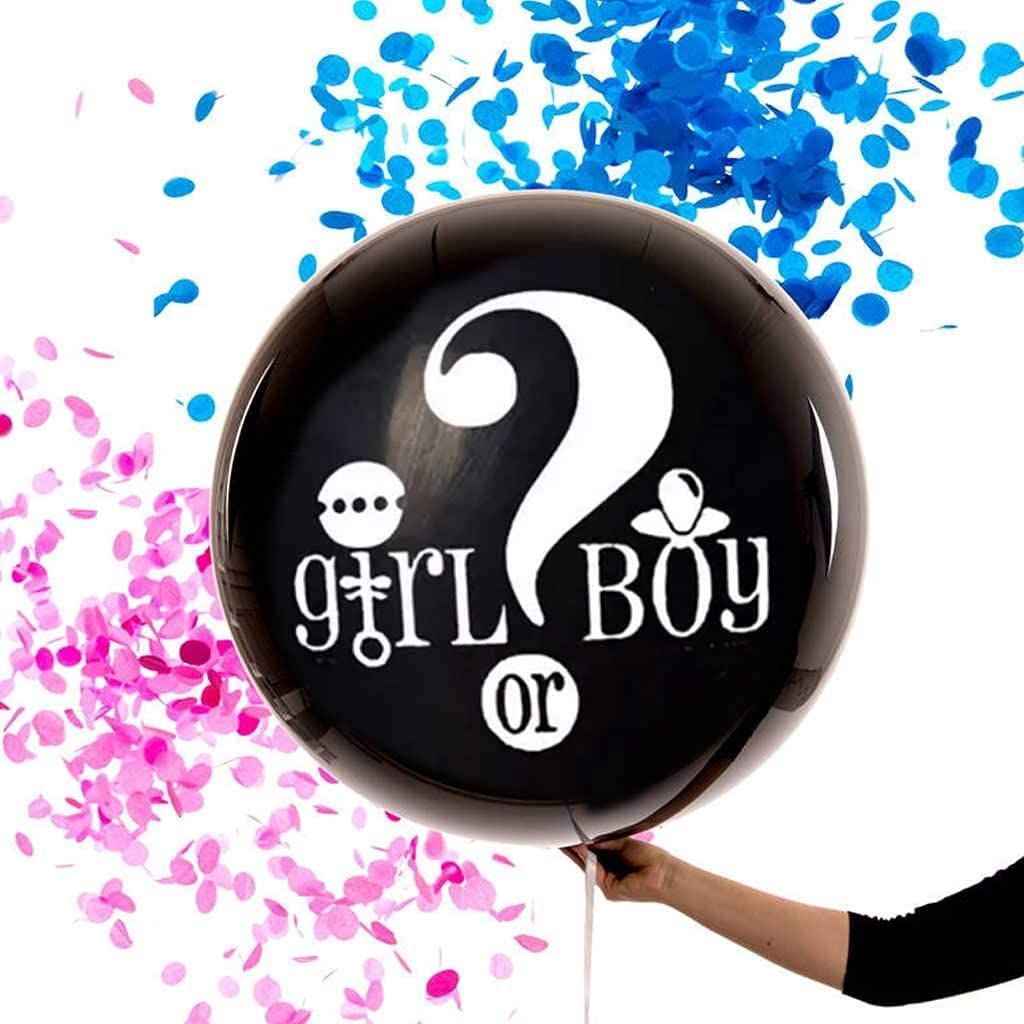 [instock] CIGLA Gender Reveal Balloon with Confetti, 36 Inch Black Boy ...