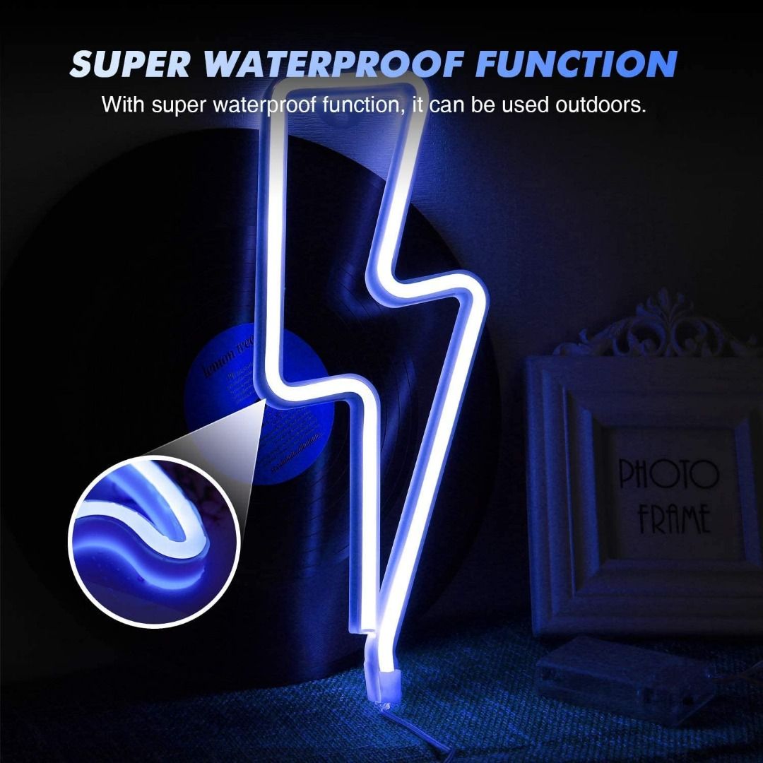 [instock] Lightning Bolt Neon Signs, LYGZTing USB Powered Led Lightning ...
