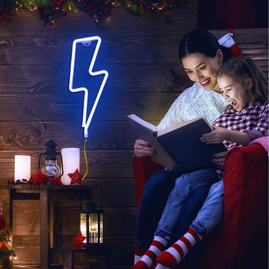[instock] Lightning Bolt Neon Signs, LYGZTing USB Powered Led Lightning ...