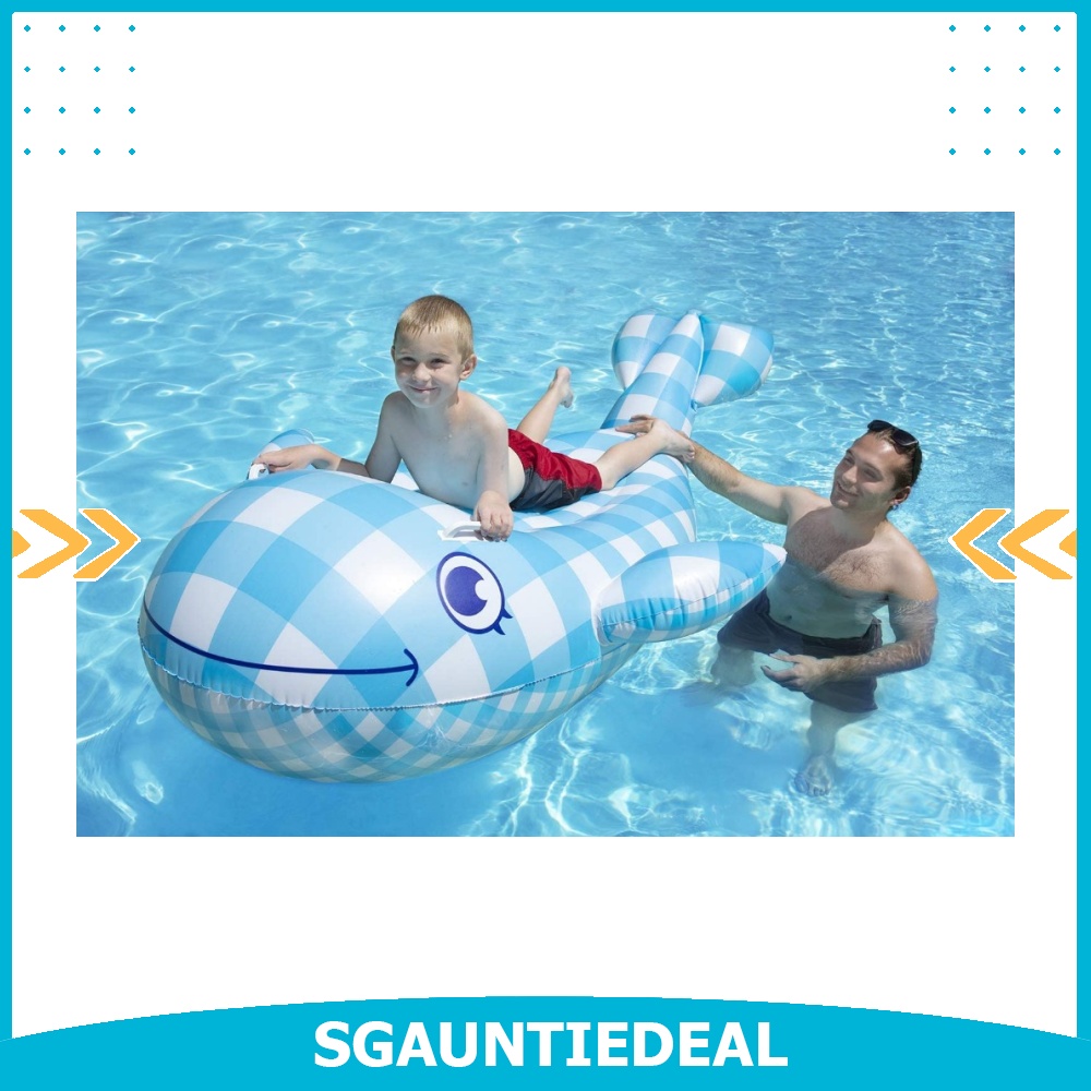 (instock) Poolmaster Willy The Whale Swimming Pool Float Rider, Whale ...