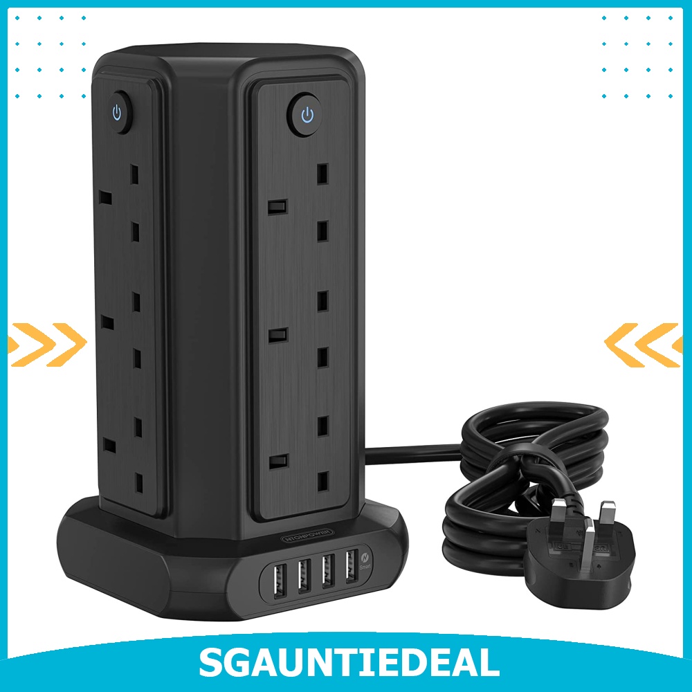 [instock] Power Strip Tower with USB, NTONPOWER 1080J Surge Protector ...