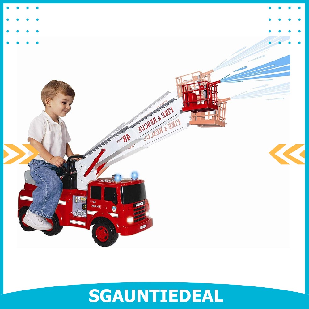 (instock) SKYTEAM Action free-wheeling Fire Engine Ride-On Battery ...