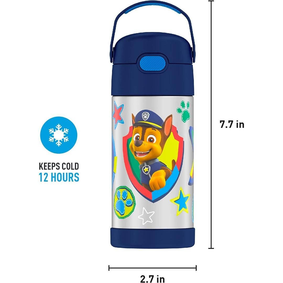 [instock] THERMOS FUNTAINER 12 Ounce Stainless Steel Vacuum Insulated Kids Straw Bottle, Blue ...
