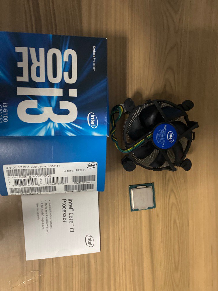 INTEL I3-6100 CPU WITH STOCK COOLER, Computers & Tech, Parts ...