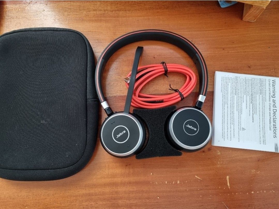 Jabra Evolve MS Sterio Wireless Bluetooth Headset On Carousell