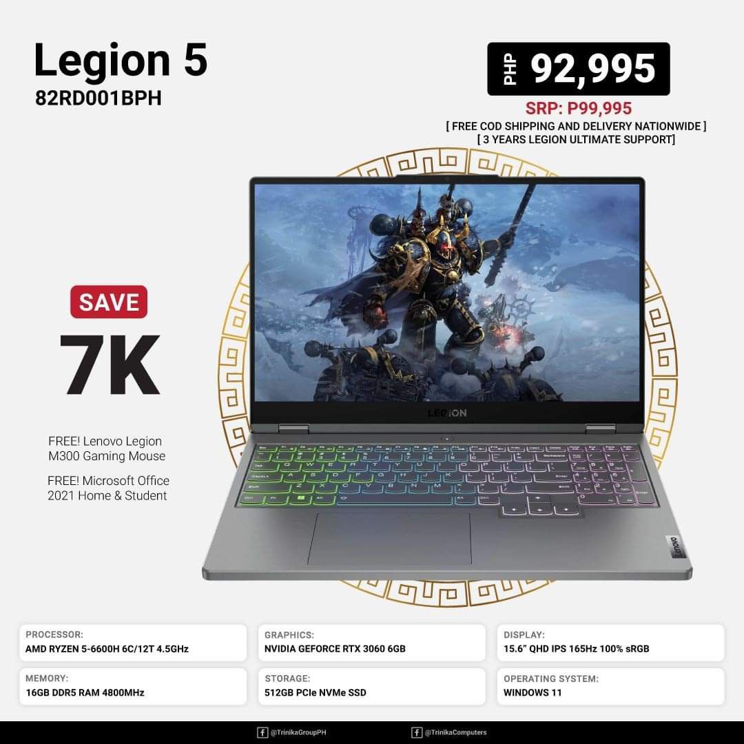 Lenovo Legion 5-82RD001BPH, Computers & Tech, Laptops & Notebooks on ...