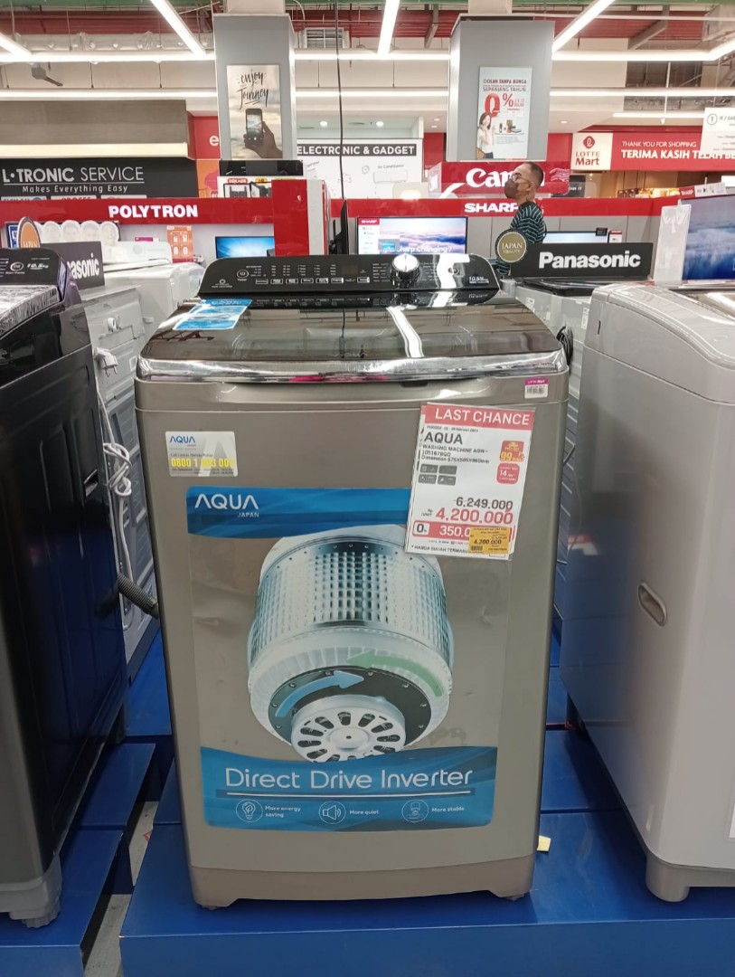 Lihat mesin cuci merk aqua ini bisa dicicil dengan aeon fast ...