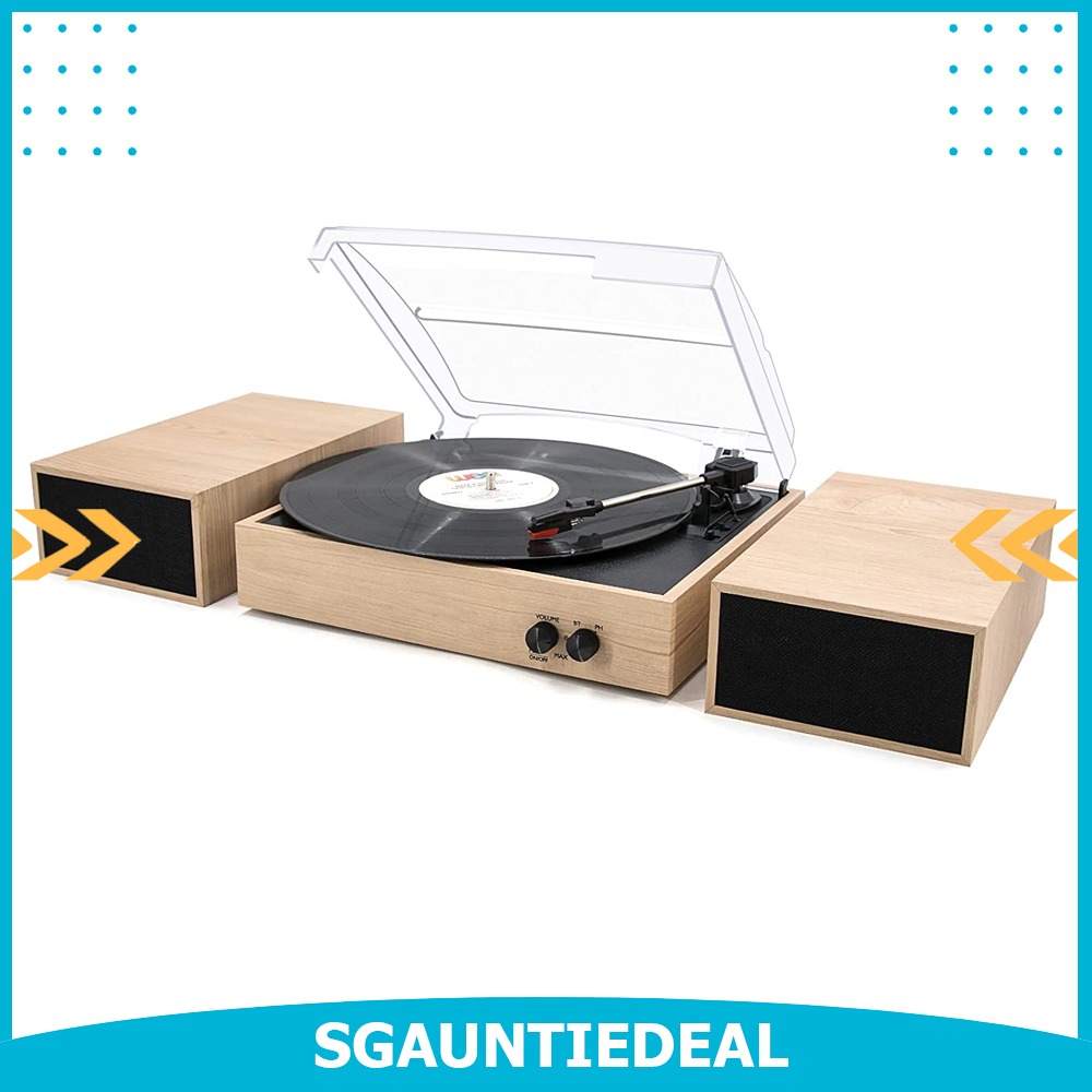 LP&No.1 Bluetooth Turntable Hi-fi System with Bookshelf Speakers, 3 ...