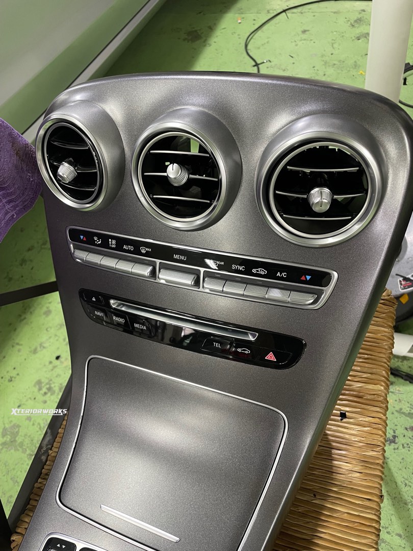 Mercedes center console sticker wrap / Mercedes interior wrap, Car ...