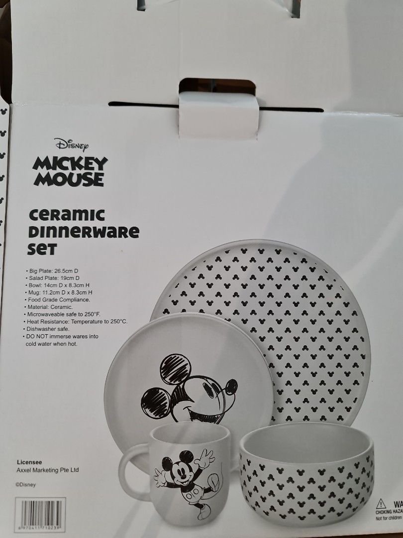 Mickey Mouse Ceramic Dinnerware Set, Furniture & Home Living ...