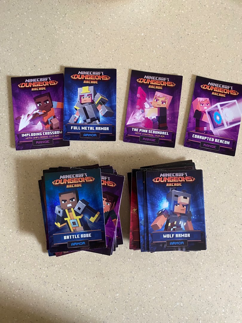 Minecraft arcade card stacks with rare and unique card, Hobbies & Toys ...