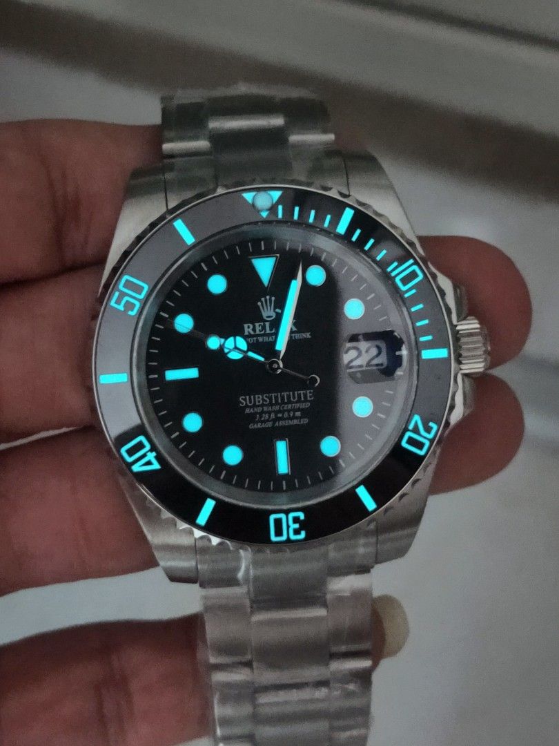Mod Relax Submariner Black, Luxury, Watches on Carousell