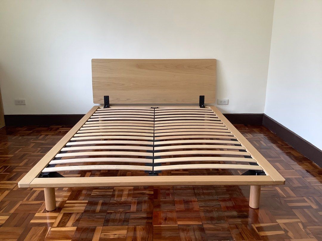 無印良品MUJI/橡木組合床架/標準雙人床組, 家具及居家用品, 家具, 床架及床墊在旋轉拍賣