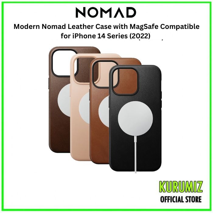 NOMAD Modern Nomad Leather Case for iPhone 14 Series (2022) with MagSafe Compatible, Mobile ...