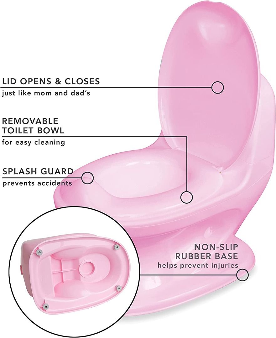 Nuby My Real Potty Training Toilet with Life-Like Flush Button & Sound ...