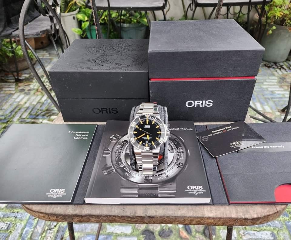 Oris Aquis Date SuperLuminova Dark Orange Indices - Full Set, Men's ...