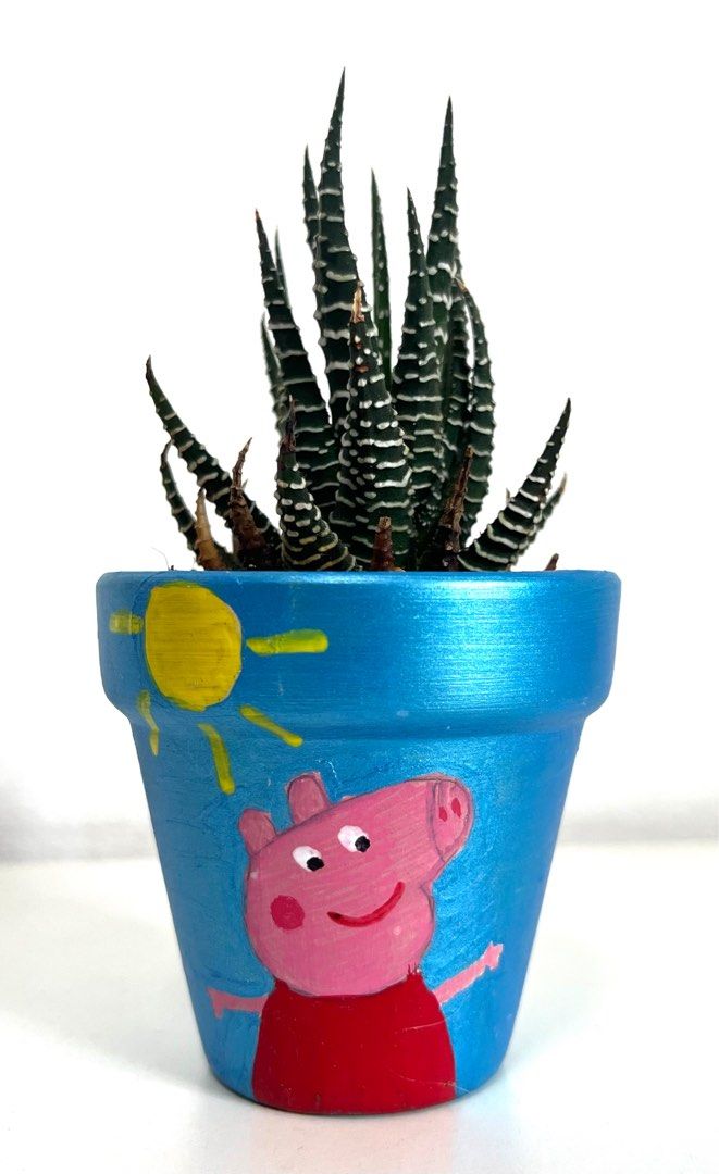 Peppa Pig clay pots, Hobbies & Toys, Stationery & Craft, Handmade Craft ...