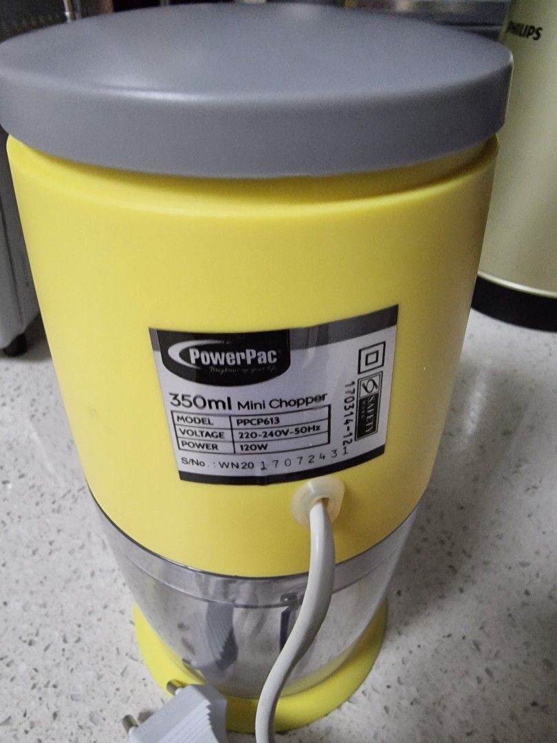 PowerPac Mini Chopper 350ml, Furniture & Home Living, Kitchenware ...