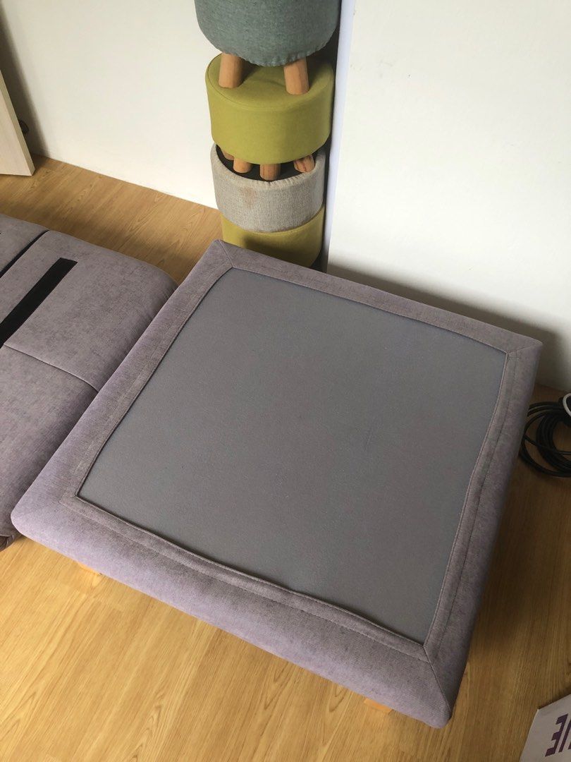 Square sofa pouf settee ottoman scandi, Furniture & Home Living, Furniture, Sofas on Carousell