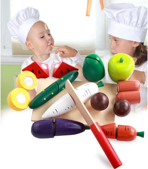 Pretend Play: Children Fruits & Vegetables Cutting Set, Hobbies & Toys ...