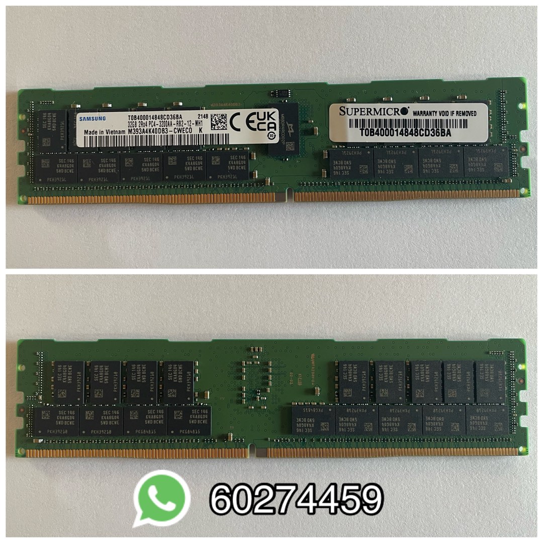 Samsung Memory M393A4K40DB3-CWECO 32GB Ddr4-3200Mhz, 電腦＆科技, 商務用科技產品 ...