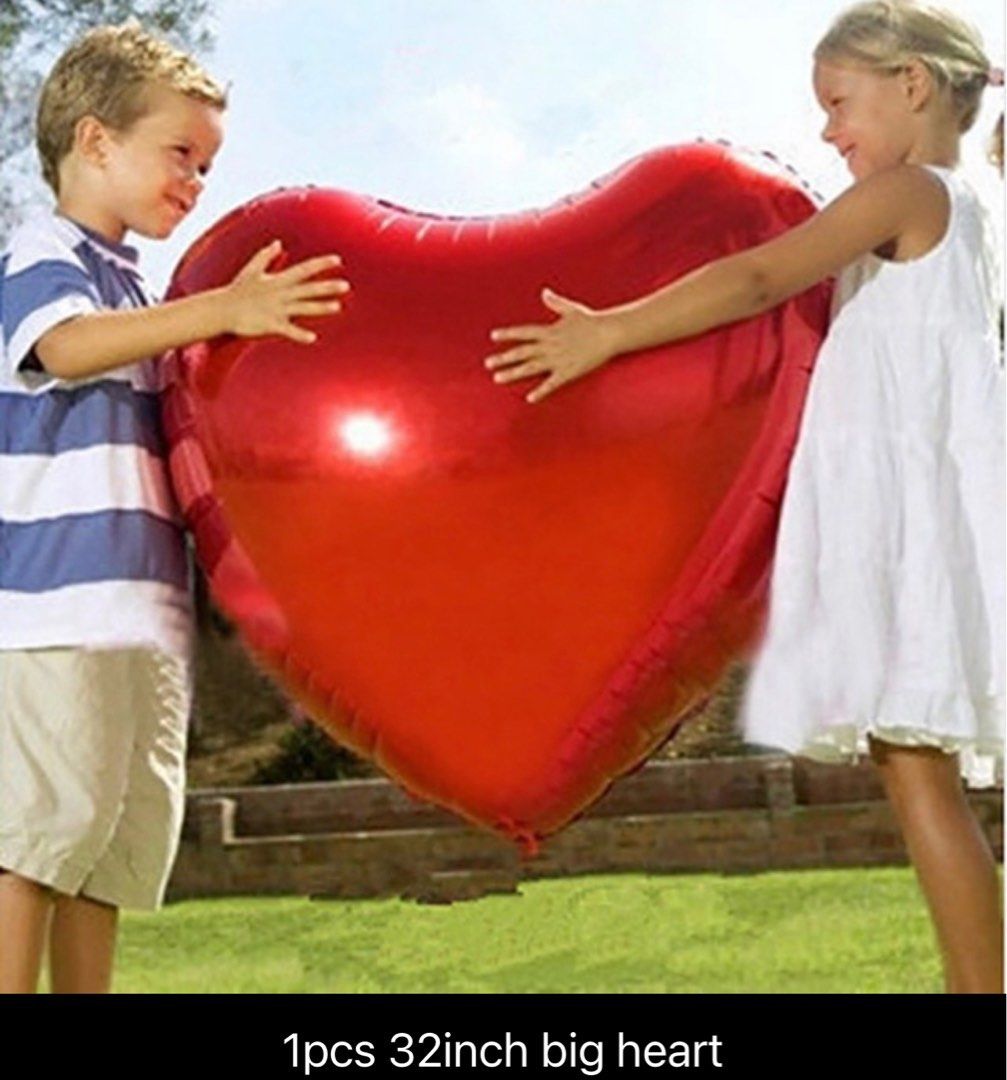 [Ready Stock] 32 Inch BIG RED Heart shaped ( deflated) foil balloon ...
