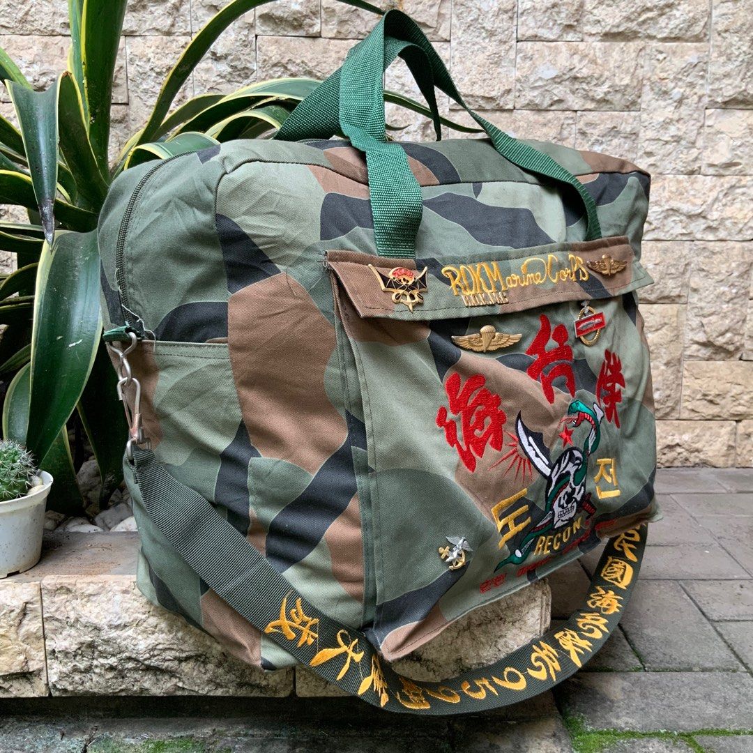 ROK MARINE CORPS R.O.K.M.C MILITARY ARMY TACTICAL DUFFLE BAG, Fesyen ...