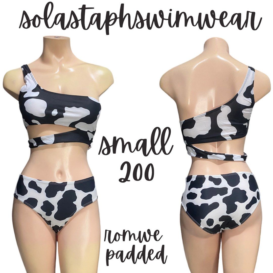 Romwe Cow Print Bikini On Carousell