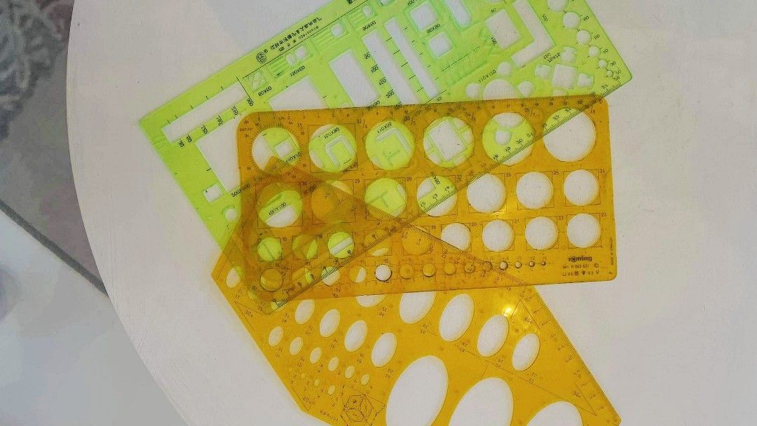 Rotring 36" T-Square and Templates, Hobbies & Toys, Stationary & Craft ...