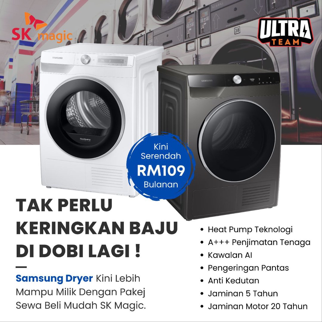 Samsung x SK Magic Washer & Dryer, TV & Home Appliances, Washing ...