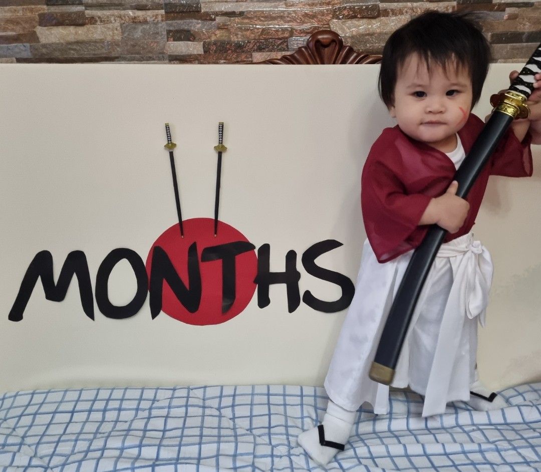 Samurai X baby costume for monthly milesones, Babies & Kids, Babies ...